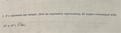 Solved Expression Representing All Angles Coterminal With 5