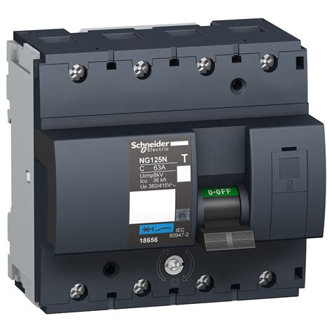 Acti9 NG125N - disjoncteur modulaire - 4P - 63A - courbe C Schneider ...