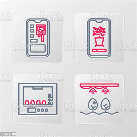 전구와 식물이 있는 스마트 팜 계란용 인큐베이터 제어 농업 시스템 및 아이콘이 있는 세트 라인 벡터 가금류에 대한 스톡 벡터