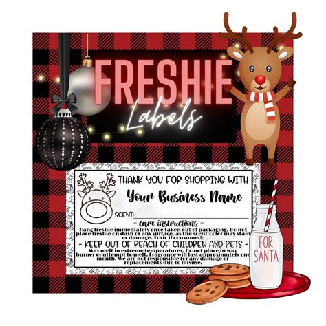 ROLL OF 250 Large Car Freshie Warning Labels Custom Christmas Labels