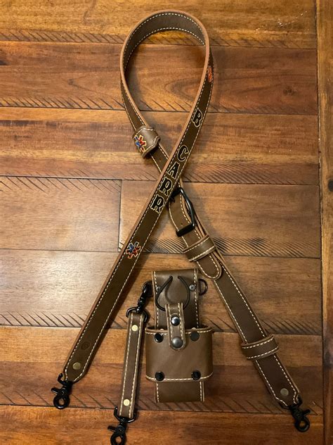 Firefighter Ems Leather Radio Strap With Holster Spec Ops Etsy