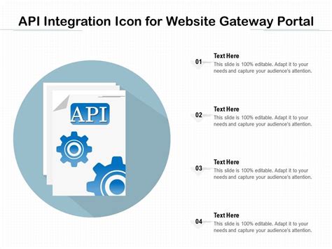 API Integration Icon For Website Gateway Portal PowerPoint Slides Diagrams Themes For PPT