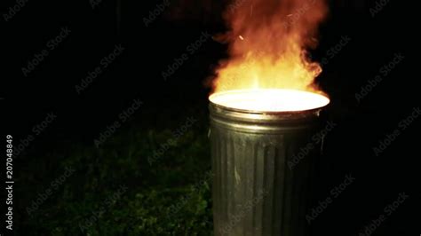 Trash Can Fire Stock Video Adobe Stock