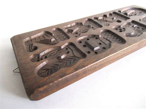 Wooden Cookie Mold Dutch Folk Art Cookie Mold Speculaas Plank Spring