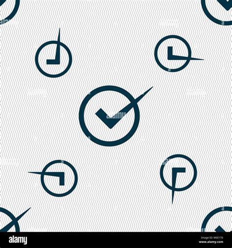 Check Mark Sign Icon Checkbox Button Seamless Pattern With Geometric