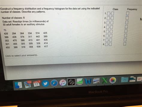 solved construct a frequency distribution and a frequency