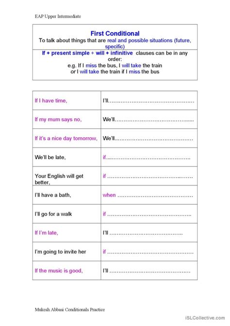 First Conditional Discussion Starter Français Fle Fiches Pedagogiques
