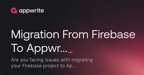 Migration From Firebase To Appwrite Cloud Stuck At Pending Status Threads Appwrite