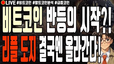 실시간 비트코인 반등의 시작 리플 도지코인 결국엔 올라간다 엑스알피 레이어제로 카브코인 드리프트 유엑스링크 폭락 3월