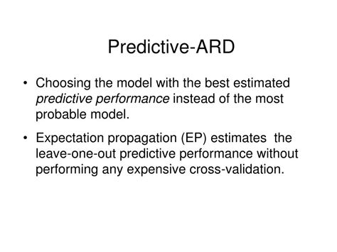 Ppt Predictive Automatic Relevance Determination By Expectation Propagation Powerpoint