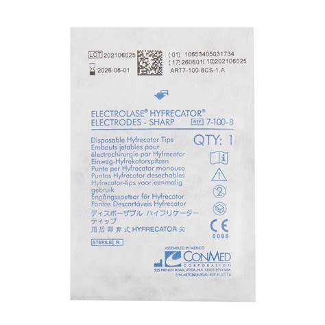 conmed hyfrecator electrolase sharp tips sterile disposable 7 100 8bx