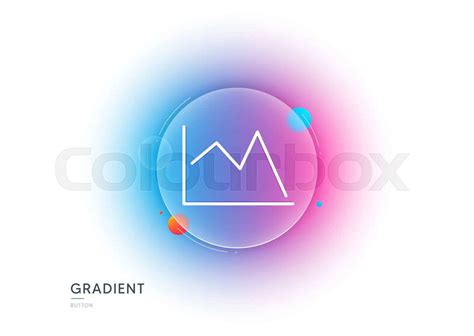 Line Chart Icon Gradient Blur Button With Glassmorphism Fi Colourbox