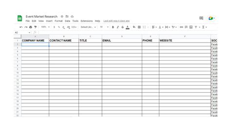 Market Research Tracking Spreadsheet Events Etsy