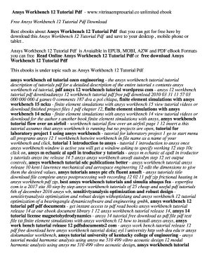 Fillable Online Ansys Workbench Tutorial Pdf Ansys Workbench Tutorial Pdf Fax Email Print