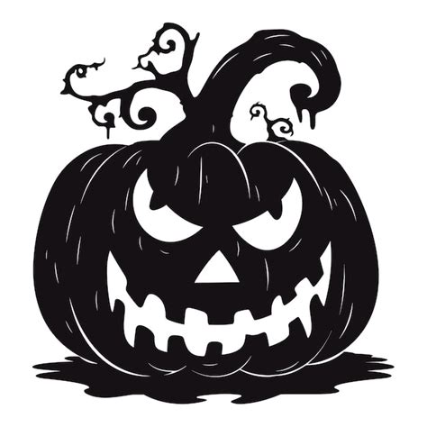 Ilustración vectorial de la silueta de la calabaza de halloween aislada