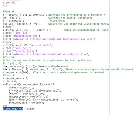[solved] solve all using matlab the mass is released at rest with the