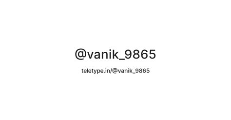 vanik 9865 — teletype