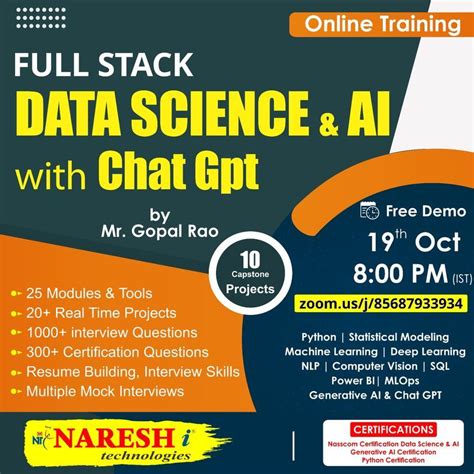 Satyanarayana Ch On Linkedin Fullstackdatascience Ai Machinelearning Onlinetraining Education