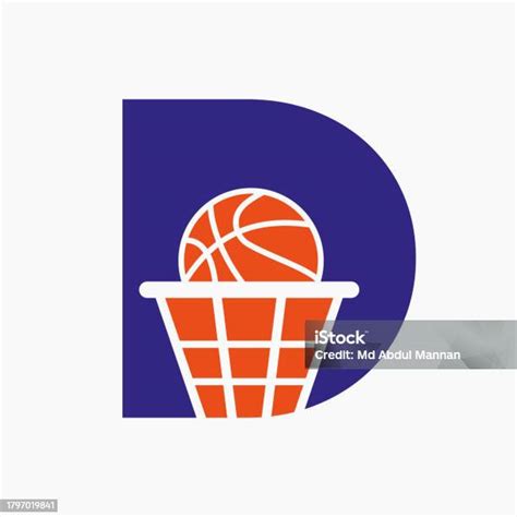 편지 D 농구 로고 개념입니다 바구니 공 Logotype 상징 벡터 템플릿 Championship에 대한 스톡 벡터 아트 및 기타 이미지 Championship 경기