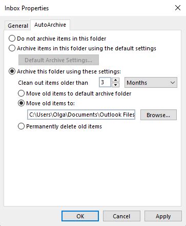 How To Archive Folder Items In Outlook Microsoft Outlook 365