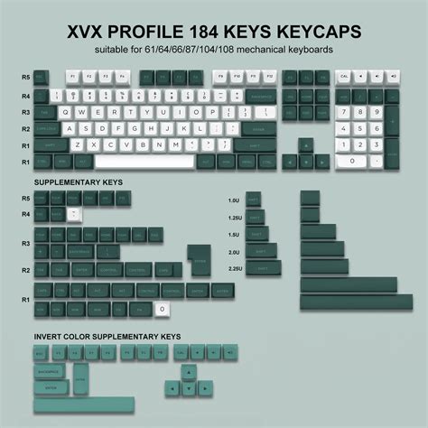 Buy Xvx 184 Keys Gaming Keyboard Keycapsuniversal Pbt Keycaps Full Set