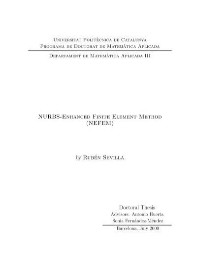 Nurbs Enhanced Finite Element Method Nefem By Rubén