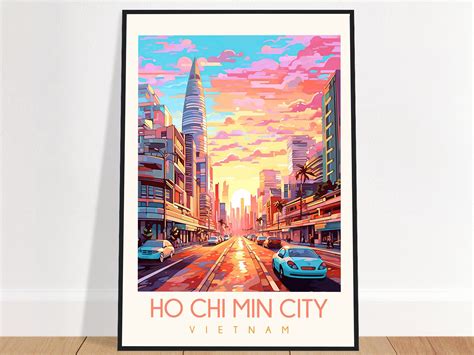 Ho Chi Min City Travel Poster Vietnam South East Asia Vintage