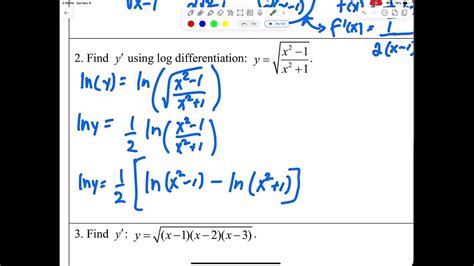 Log Differentiation Youtube