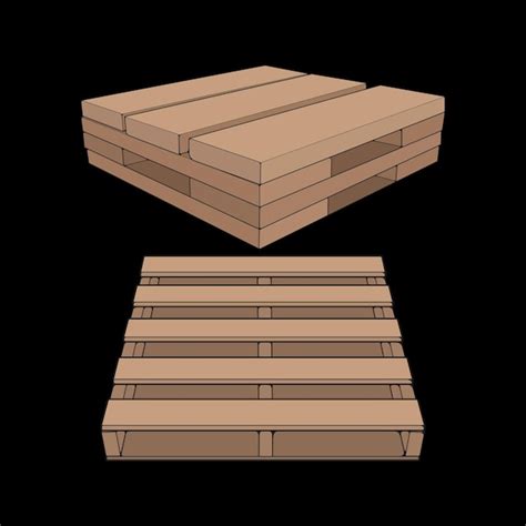 Premium Vector Set Of Wooden Pallet Vector Illustration On Black