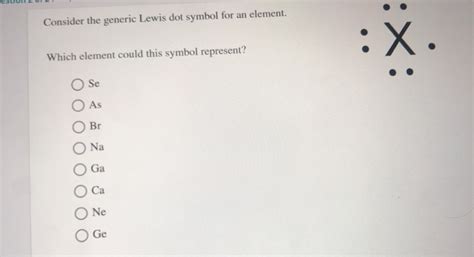 Solved Consider The Generic Lewis Dot Symbol For An Element Chegg