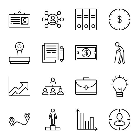 Conjunto De Iconos De Negocios Vector Premium