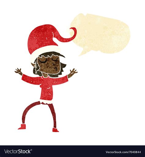 Santas Helper Cartoon With Speech Bubble Vector Image