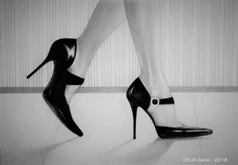 ZAPATOS DE TACÓN II por DELIA Garbo Pencils Dibujando