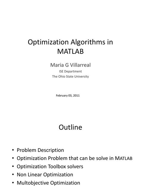 Matlab Optimization Algorithms Guide Pdf Mathematical Optimization
