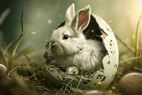 weißer Osterhase im Ei Kostenloses Foto auf ccnull de ccby de