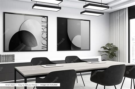 Premium Psd Office Frames Mockup Office Poster Mockup Workspace