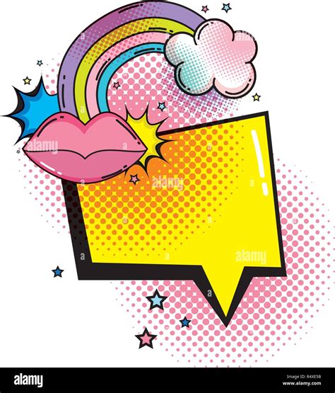 Heart With Speech Bubble And Rainbow Pop Art Vector Illustration Design