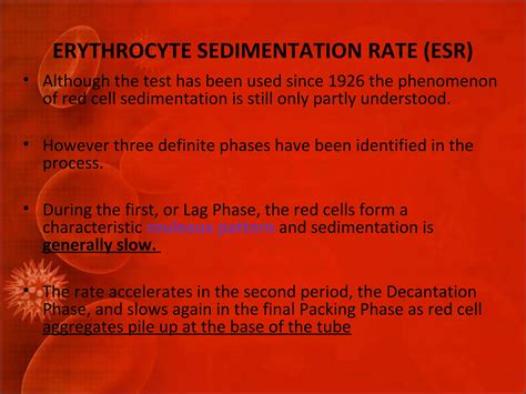 Erythrocyte Sedimentation Rate Esr Ppt