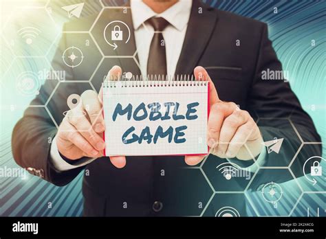Sign Displaying Mobile Game Concept Meaning They Are Entertaining