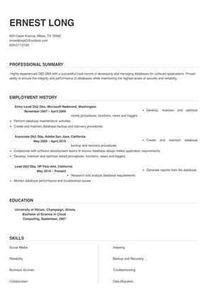 Db Dba Resume Sample Tips Online Resume Builder Db Dba Resume Sample Tips Online Resume Builder