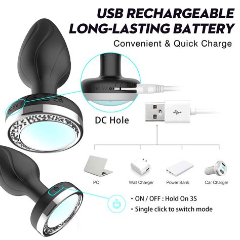 Lwyssg Remote Controlled Luminous Vibrating Anal Plug Ten Frequency