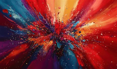 Vibrant Explosion Of Colors In Abstract Art With Dynamic Brush Strokes