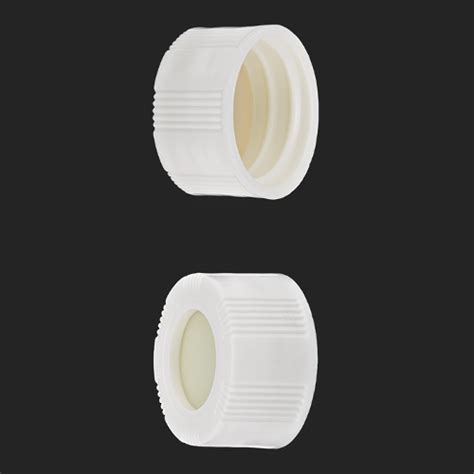 플라스틱 16mm 화이트 스크류 캡 셉텀 접착 16mm White Screw Cap Bonded 티디엘사이언스