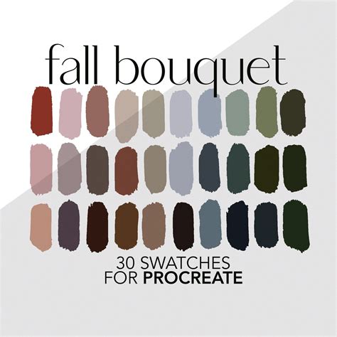 120 Fall Colors For Procreate Autumn Color Palette Bundle Procreate Tools For Digital Artists