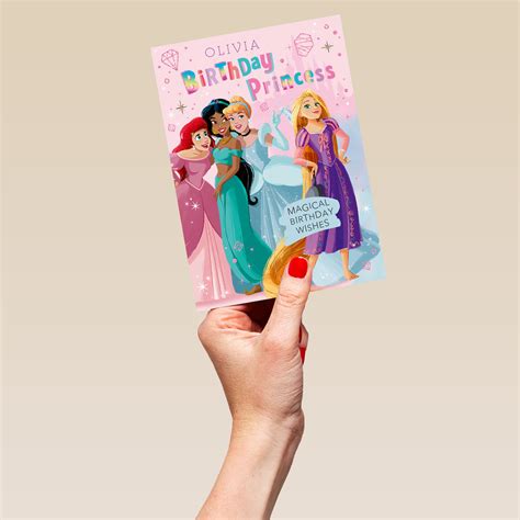 Personalised Disney Princess Colouring Birthday Card Hallmark Uk