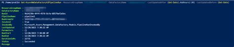 Powershell Script To Get Azure Data Factory Pipeline Run Details