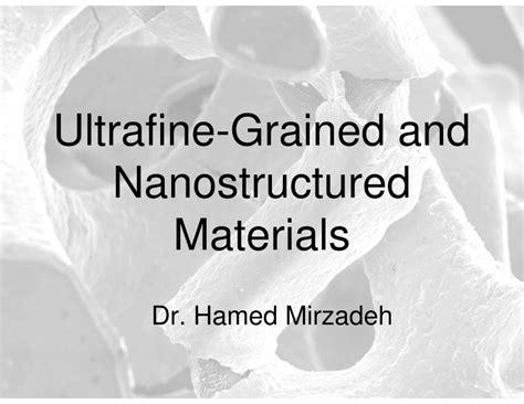 Pdf Ultrafine Grained And Nanostructured Materials An Introduction