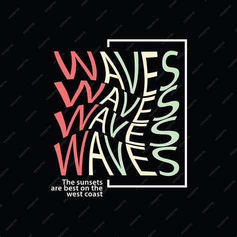 파도 그림 인쇄술 T 셔츠 디자인에 적합 프리미엄 벡터