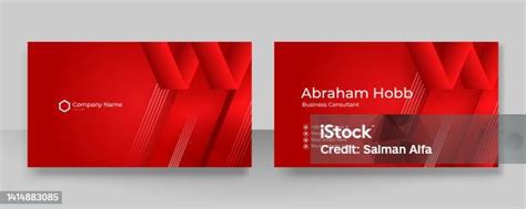 현대적인 세련된 레드 명함 벡터 디자인 창의적이고 깨끗한 명함 템플릿 기업 스타일의 고급 우아한 명함 배경 벡터 일러스트 레이 션 0명에 대한 스톡 벡터 아트 및 기타