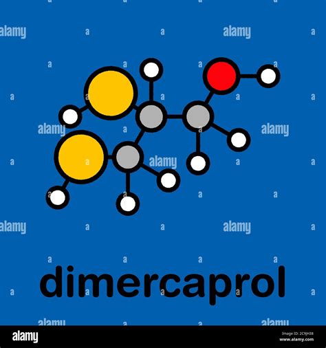 Dimercaprol Bal British Anti Lewisite Metal Poisoning Antidote Molecule Stylized Skeletal
